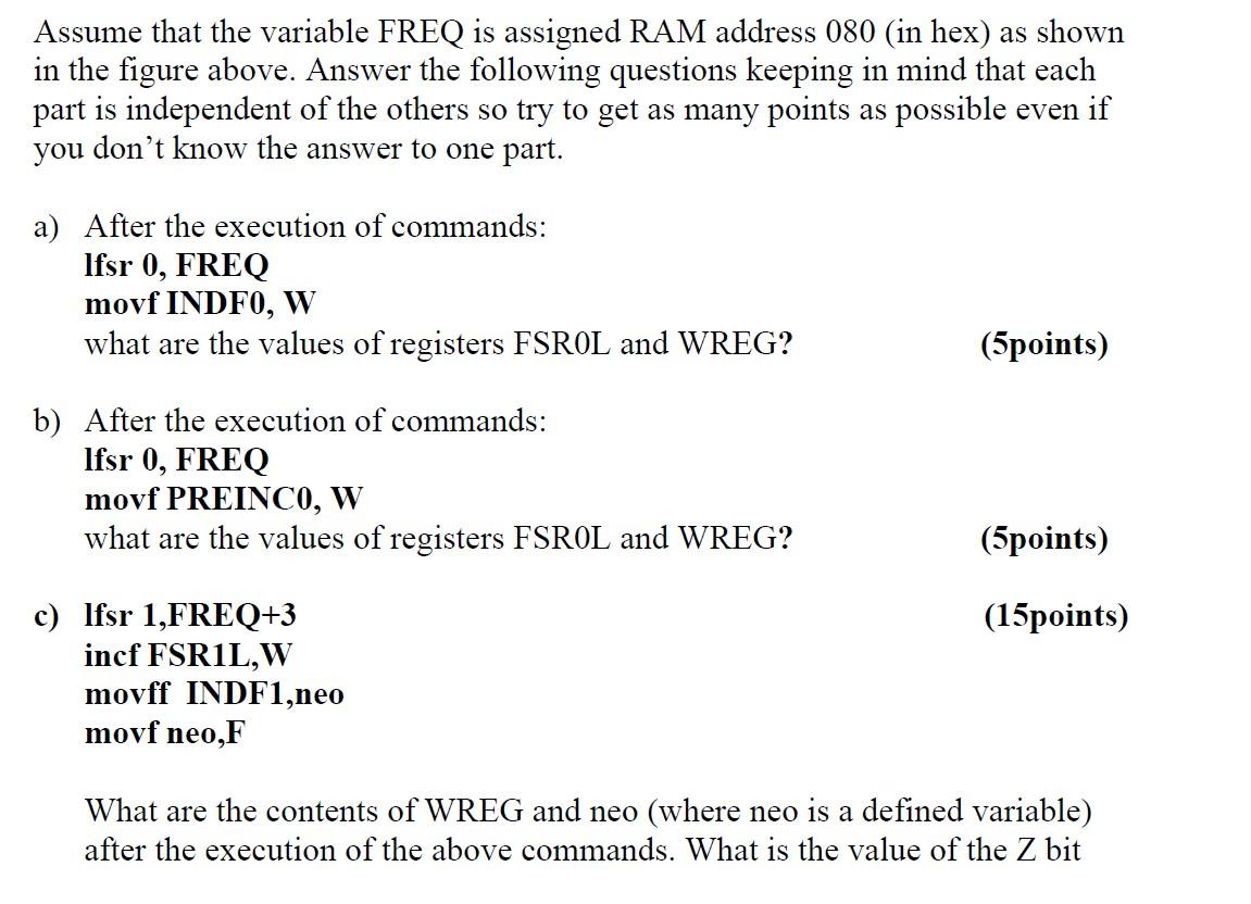 Solved 5. Take a look at the RAM memory table below. RAM | Chegg.com
