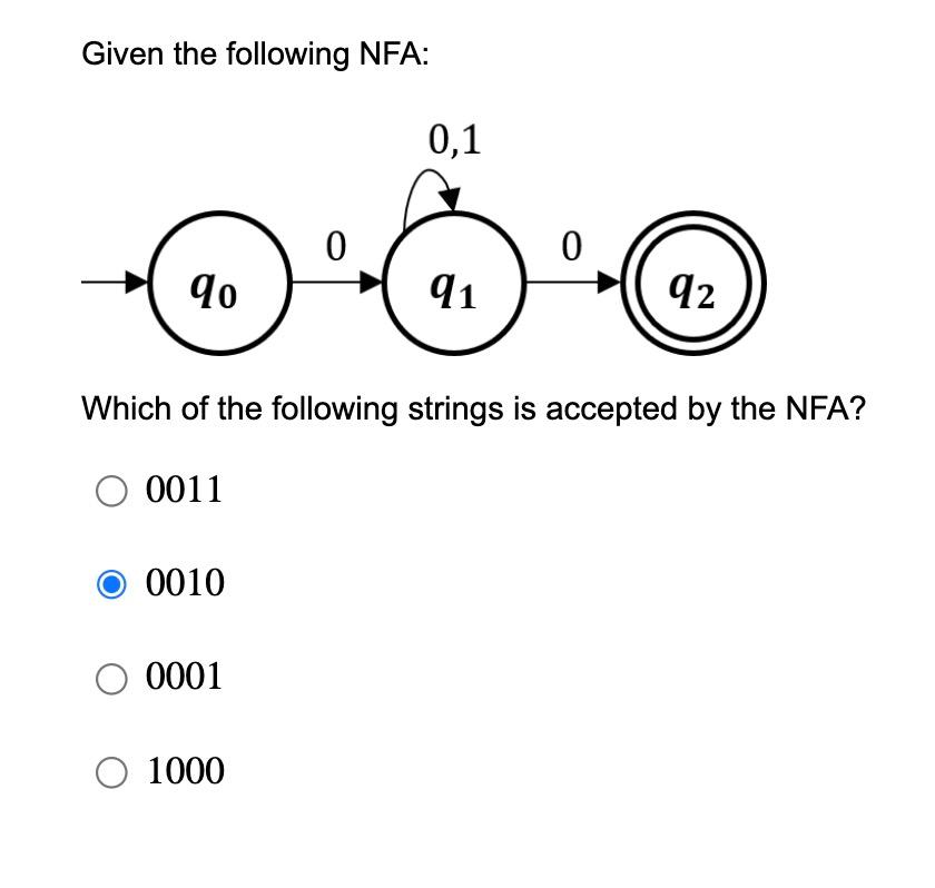 Solved Given the following NFA: Which of the following | Chegg.com Solved Given the following NFA: Which of the following | Chegg.com
