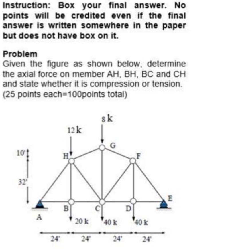 Solved Instruction: Box your final answer. No points will be | Chegg.com