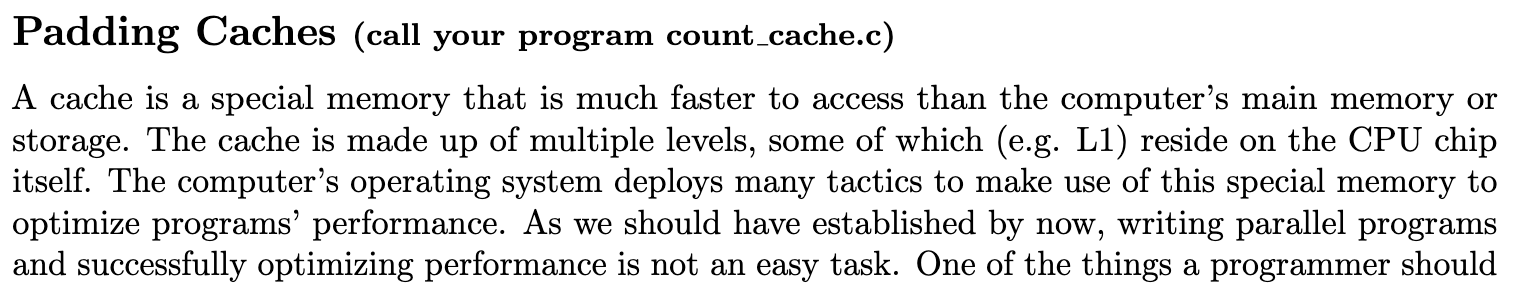 Solved Padding Caches (call your program count_cache.c) A | Chegg.com