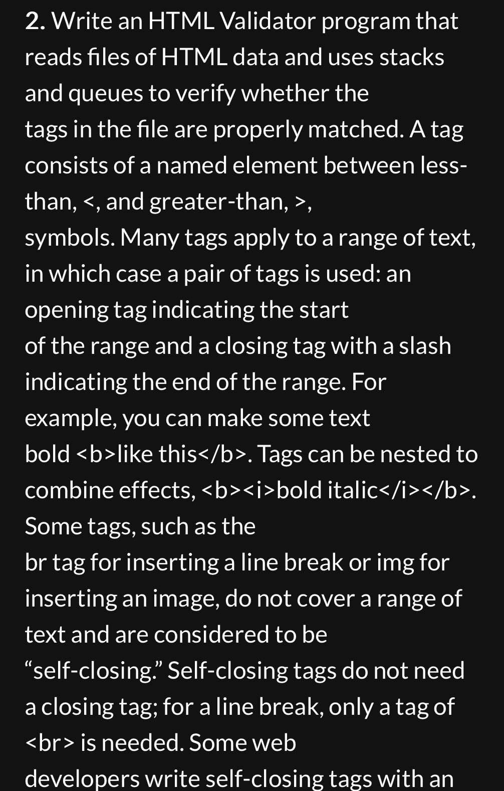 Solved 2 Write An Html Validator Program That Reads Files 6756