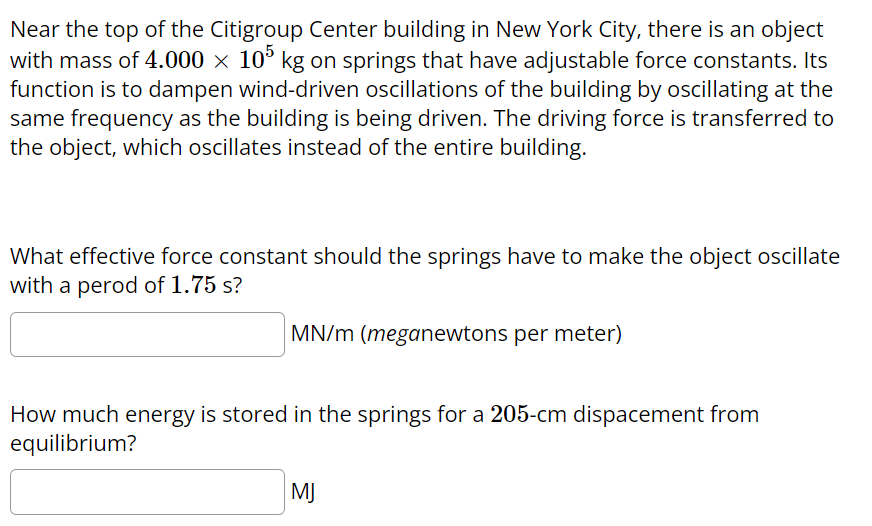 Solved Near the top of the Citigroup Center building in New | Chegg.com