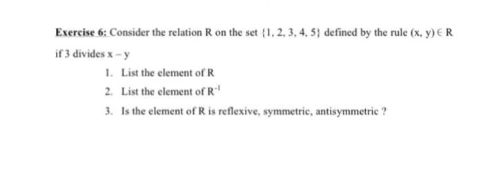 Solved Consider the relation R on the set {1, 2, 3, 4, 5} | Chegg.com