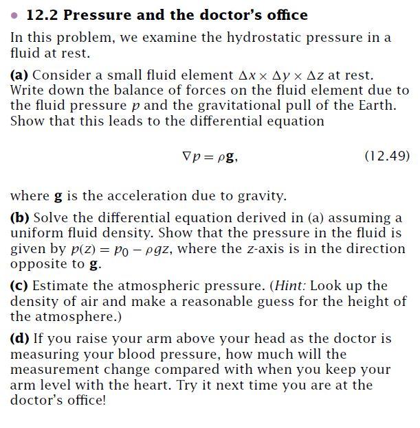 Solved • 12.2 Pressure and the doctor's office In this | Chegg.com
