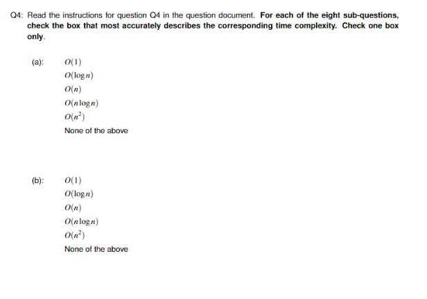 Solved Q4 (7 points) On the answer sheet, answer the | Chegg.com