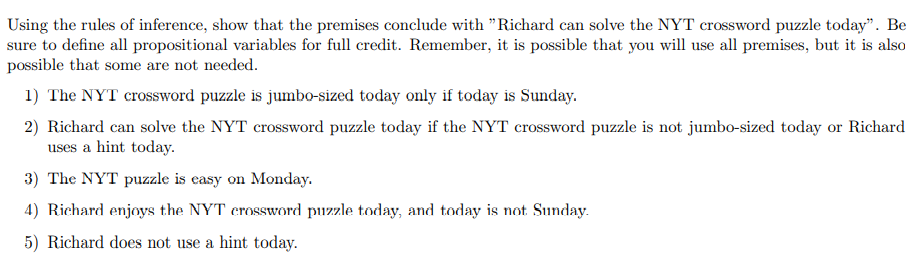 Solved Using the rules of inference, show that the premises | Chegg.com