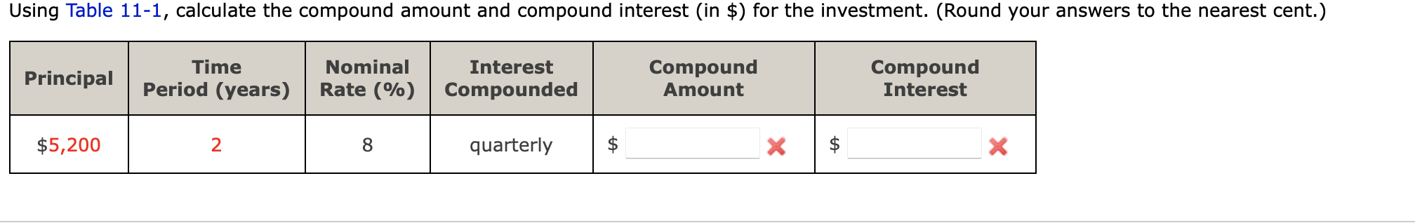 Solved Using Table 11-1, calculate the compound amount and | Chegg.com