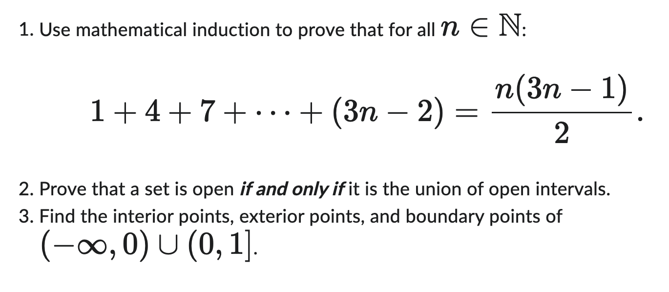 Solved Use mathematical induction to prove that for all ninN | Chegg.com