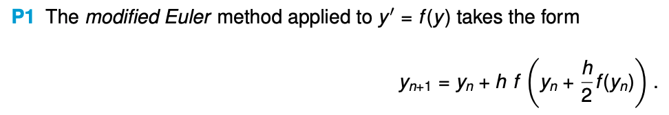 Solved P4 This problem relates to the modified Euler method | Chegg.com