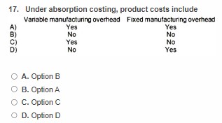 Solved Under absorption costing, product costs | Chegg.com