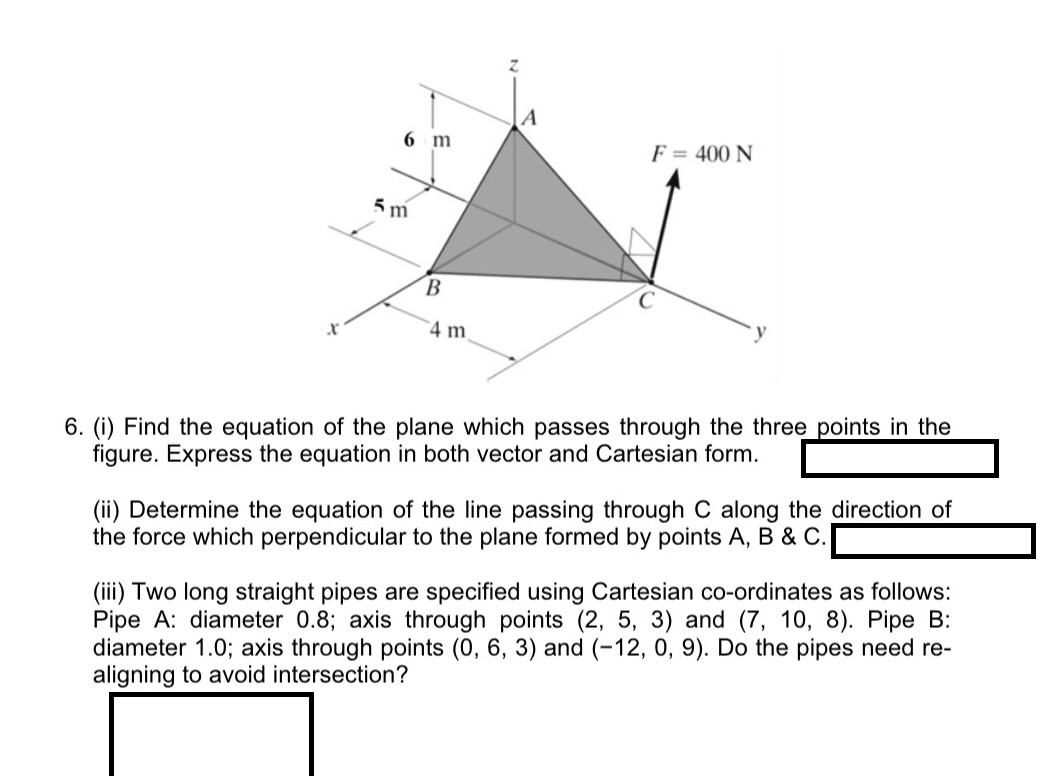 Solved (i) ﻿Find the equation of the plane which passes | Chegg.com