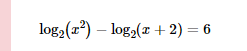 Solved log2(x2)−log2(x+2)=6 | Chegg.com