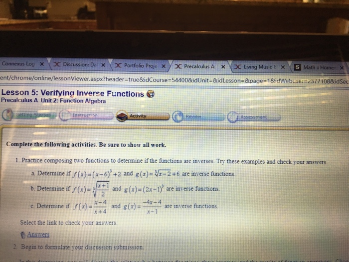 Solved Connexus Log × \ X Discussion: Da ×く2C Portfolio | Chegg.com