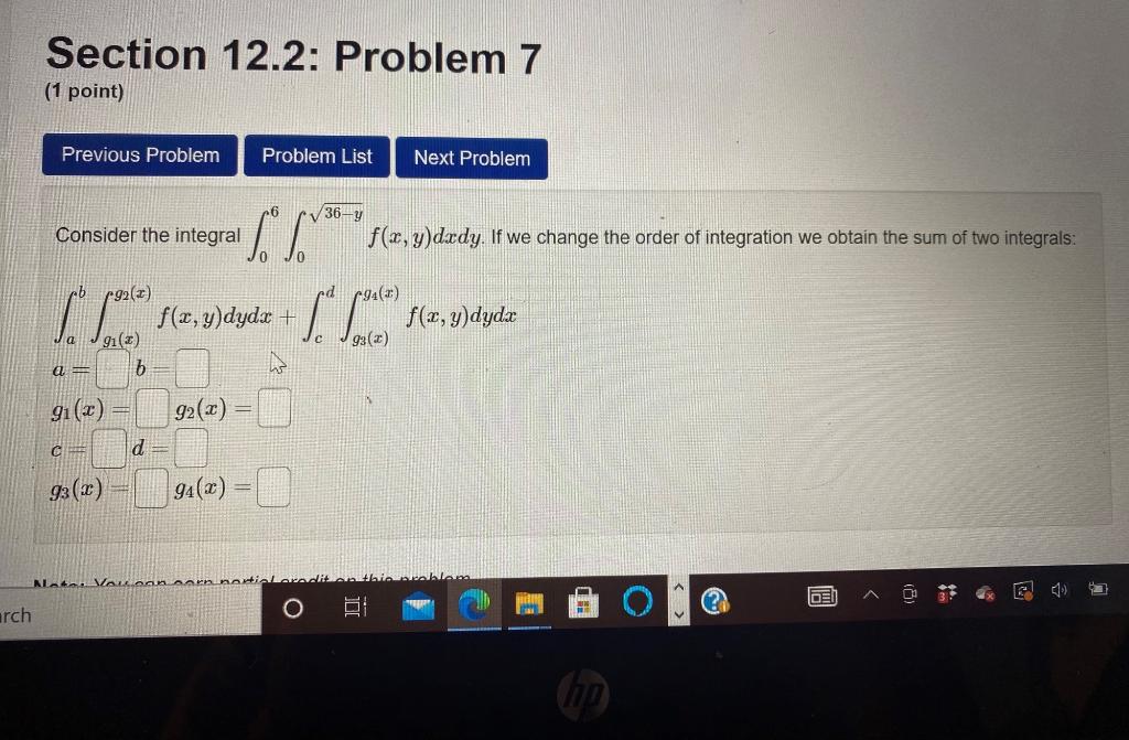 Solved Section 12.2: Problem 6 (1 point) Previous Problem | Chegg.com