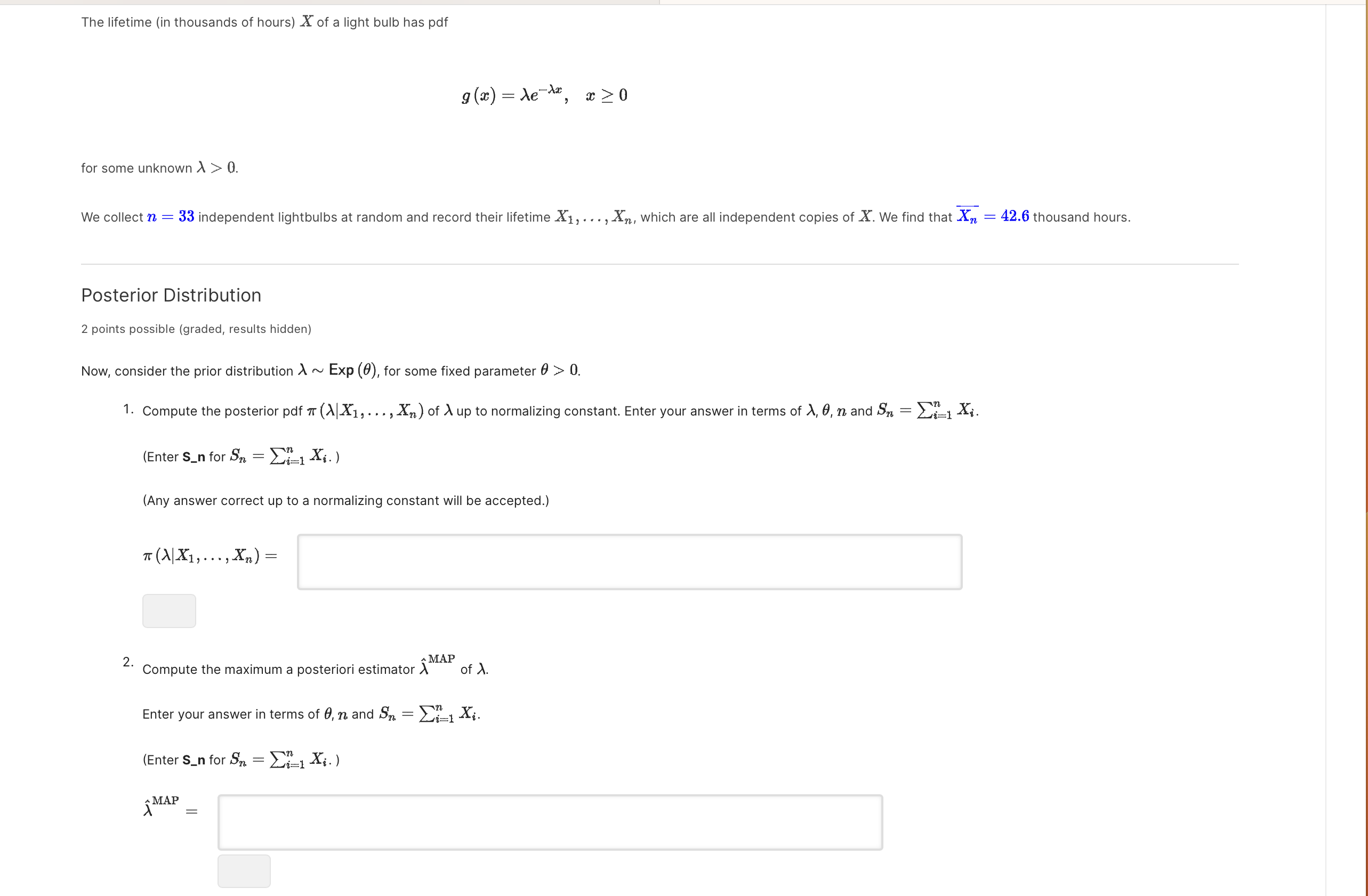 Solved The lifetime (in thousands of hours) X of a light | Chegg.com