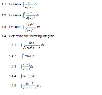 Solved 1.1 Evaluate \\( \\int \\frac{\\pi}{x^{3} \\sqrt{\\ln | Chegg.com