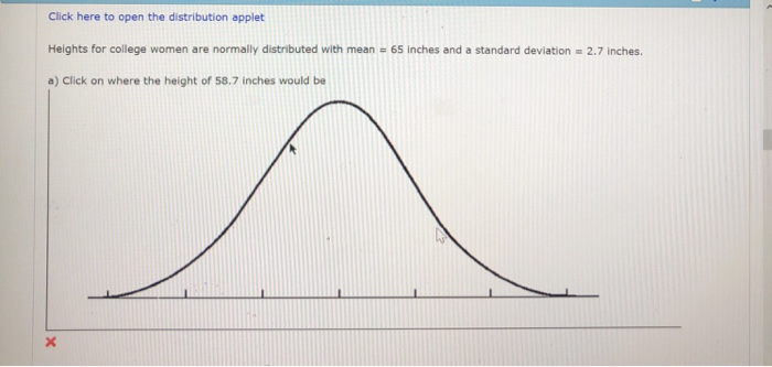 Solved Click here to open the distribution applet Heights | Chegg.com