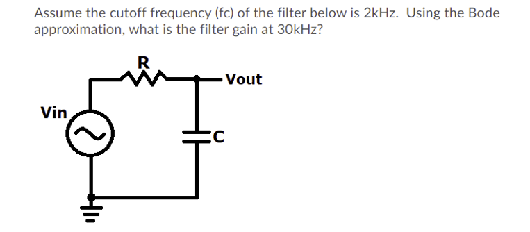 Solved Assume the cutoff frequency (fc) of the filter below | Chegg.com