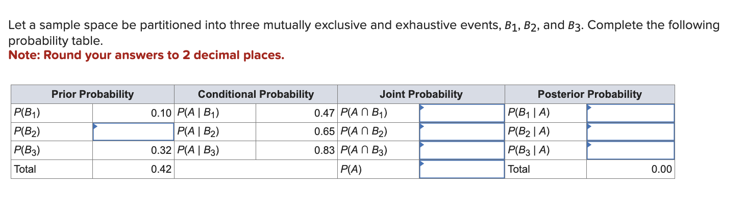 Solved Let a sample space be partitioned into three mutually | Chegg.com