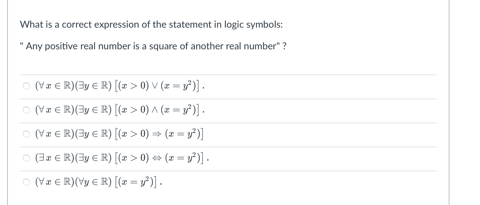 Solved What is a correct expression of the statement in | Chegg.com