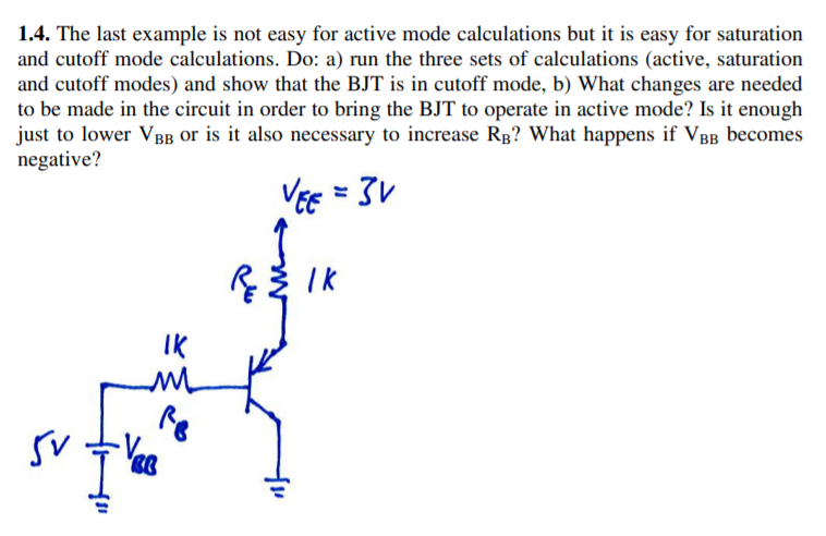 Solved Problem 1: BJT DC Circuits Analyze the four circuits | Chegg.com