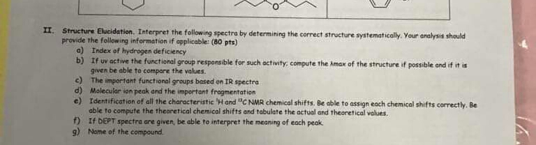 Solved II. Structure Elucidation, Interpret the following | Chegg.com