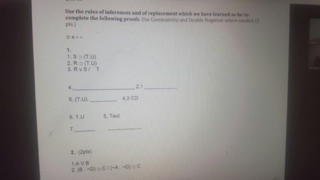 Solved Use the rules of inferences and of replacement which | Chegg.com