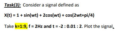 Solved Task(3): Consider a signal defined as X(t) = 1 + | Chegg.com