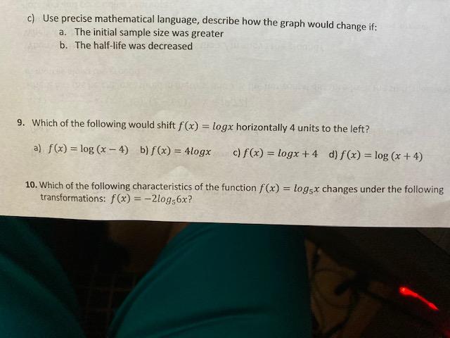 Solved c) Use precise mathematical language, describe how | Chegg.com