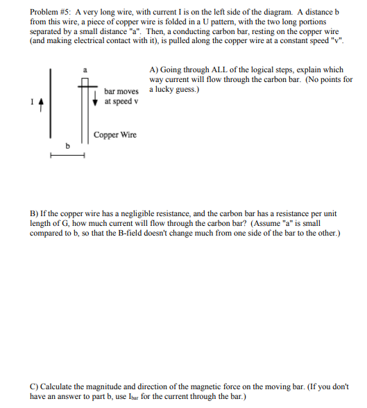 Solved Problem #5: A very long wire, with current l is on | Chegg.com