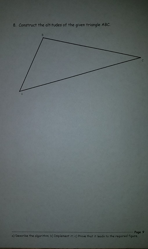 construct the altitude of the given triangle ABC. a) | Chegg.com