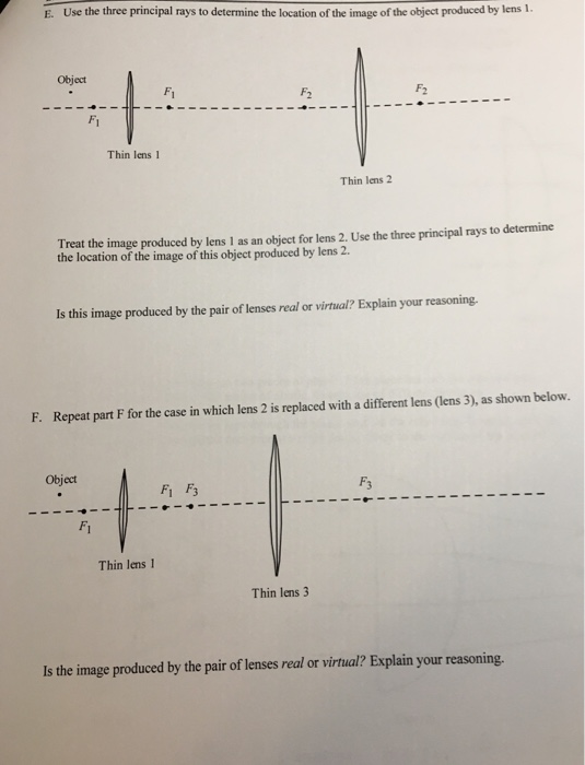 Solved E. Use the three principal rays to determine the | Chegg.com