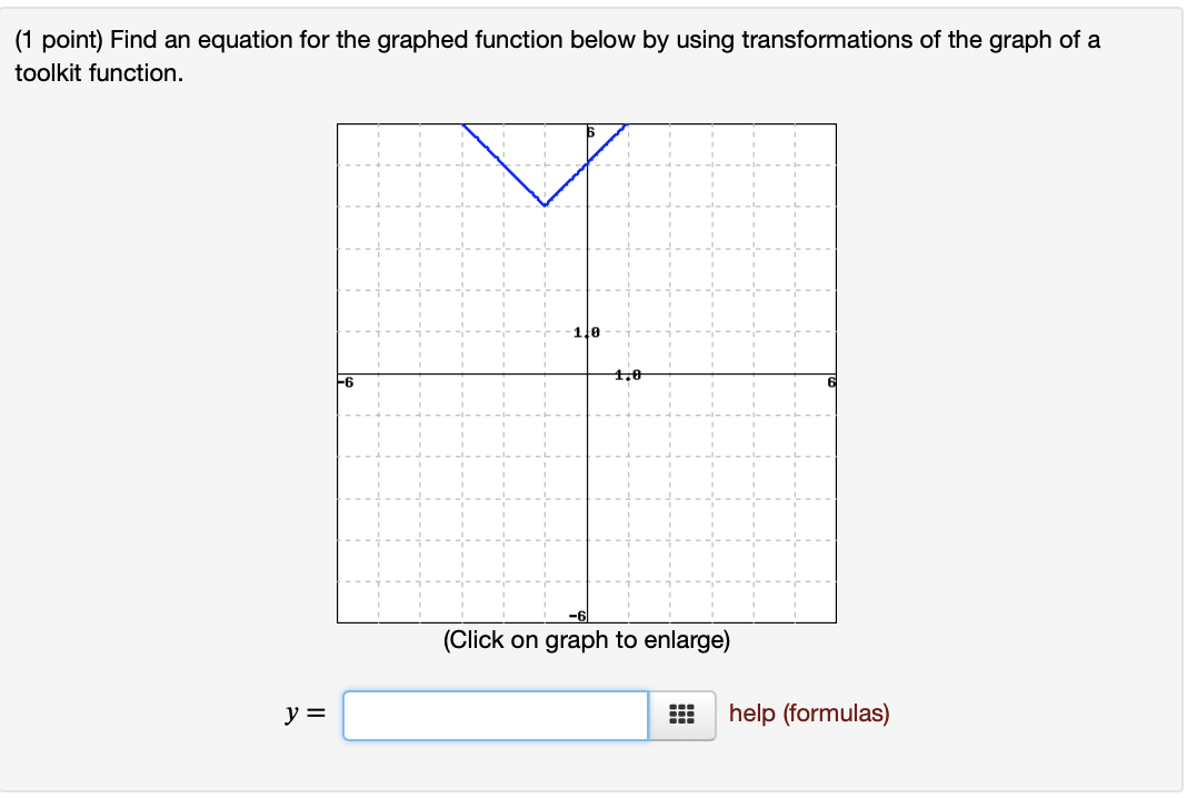 Solved (1 point) Find an equation for the graphed function | Chegg.com