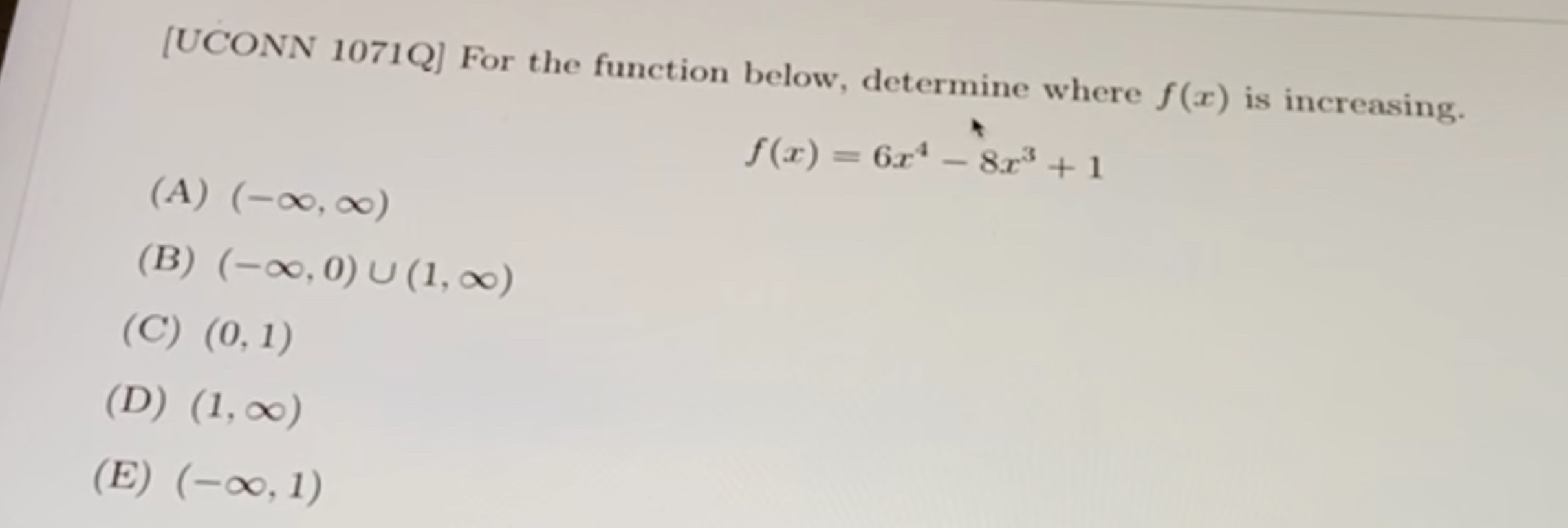 Solved [UCONN 1071Q] ﻿For the function below, determine | Chegg.com