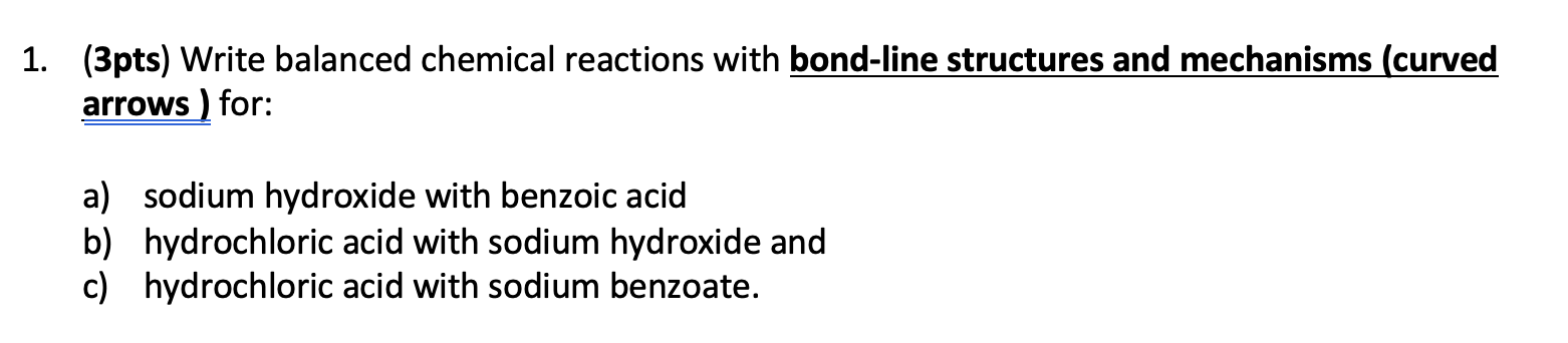 Solved 1. (3pts) Write balanced chemical reactions with | Chegg.com Solved 1. (3pts) Write balanced chemical reactions with | Chegg.com