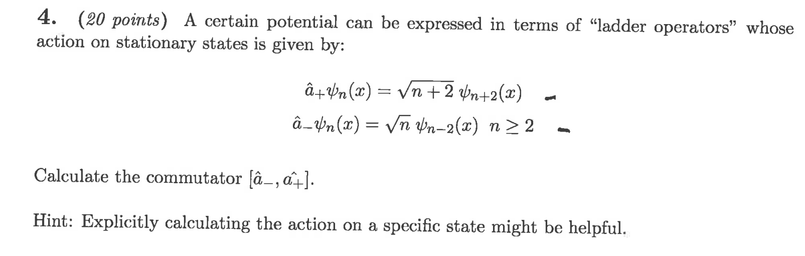 Solved 4. (20 points) A certain potential can be expressed | Chegg.com