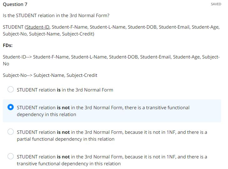 Solved If The Customer Relation Is Not In The 3rd Normal
