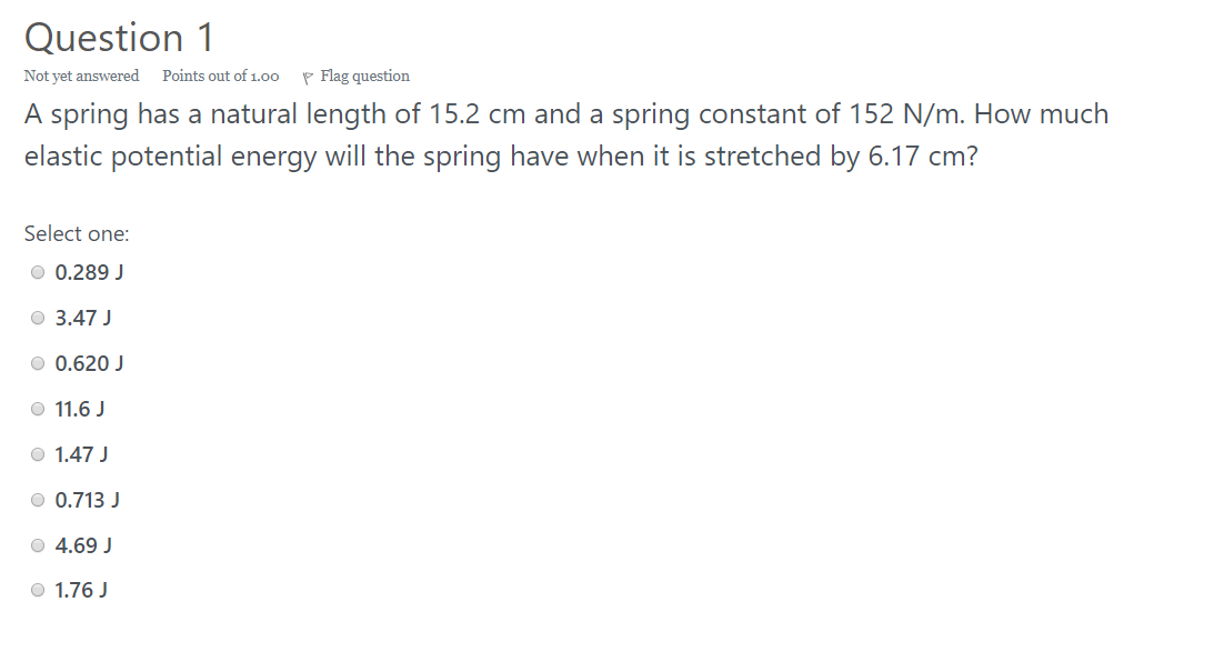 Solved Question 1 Not yet answered Points out of 1.00 P Flag | Chegg.com