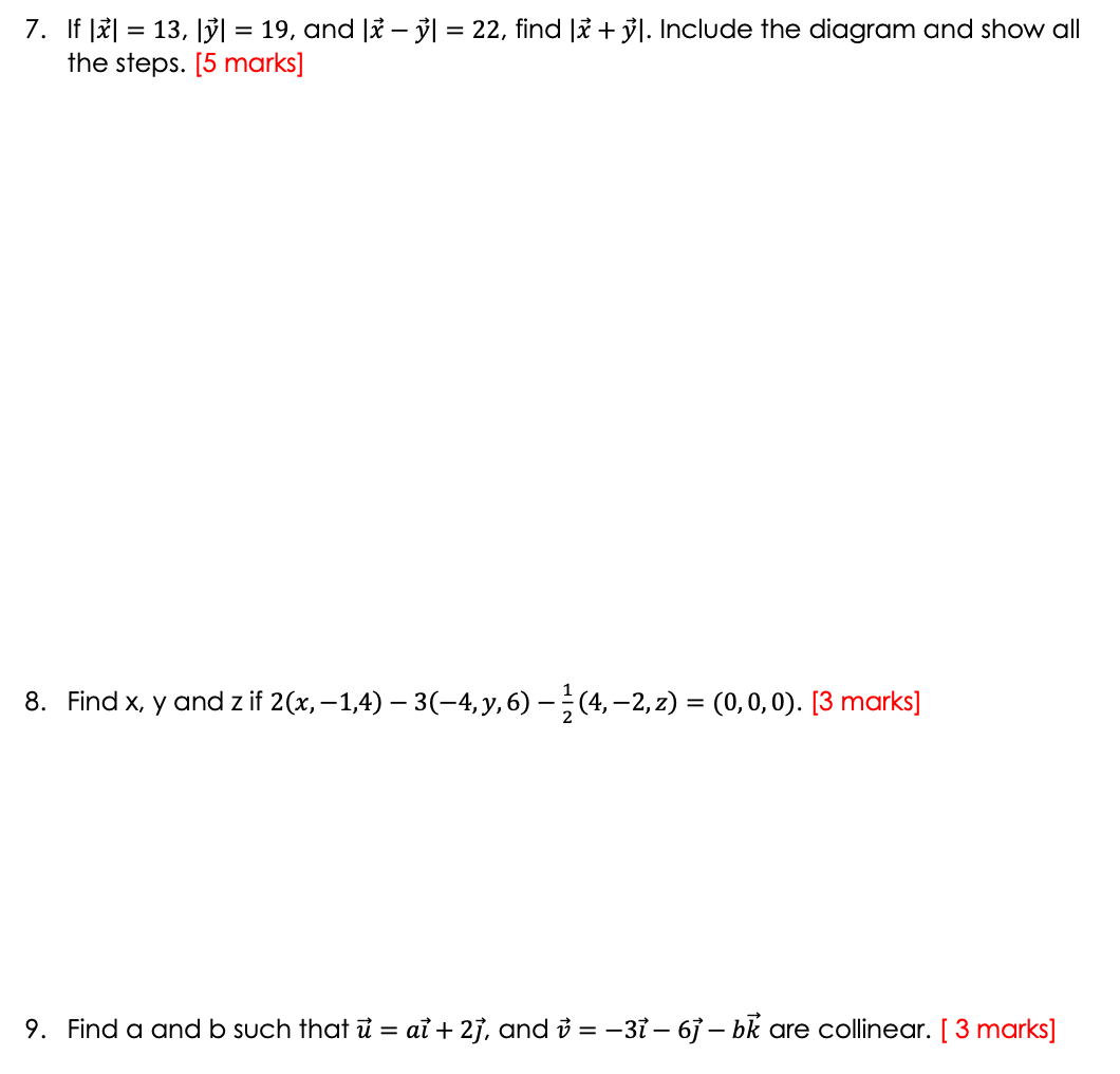 Solved 7. If |x| = 13, |ỷ| = 19, and |* - ỷ| = 22, find |x + | Chegg.com