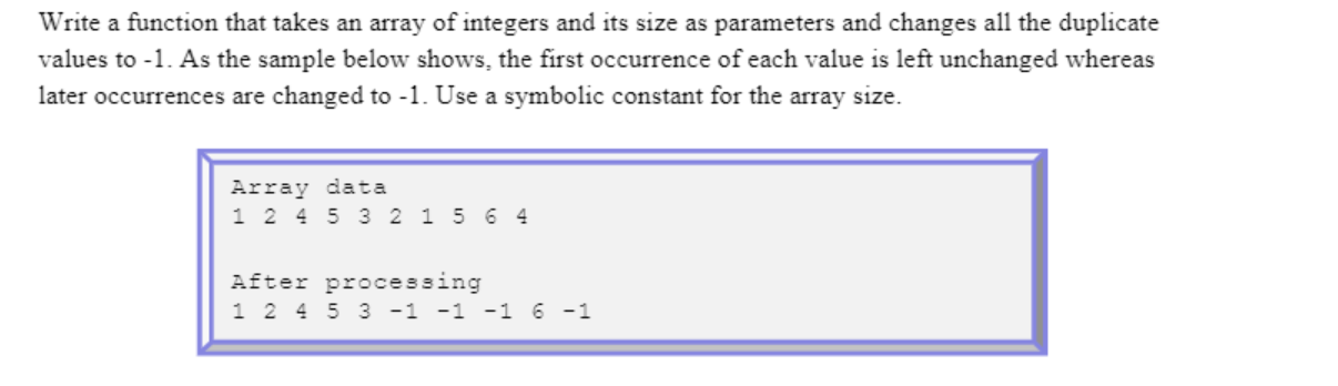 Solved Write a function that takes an array of integers and | Chegg.com