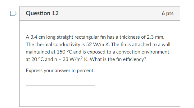 Solved Question 12 6 pts A 3.4 cm long straight rectangular | Chegg.com