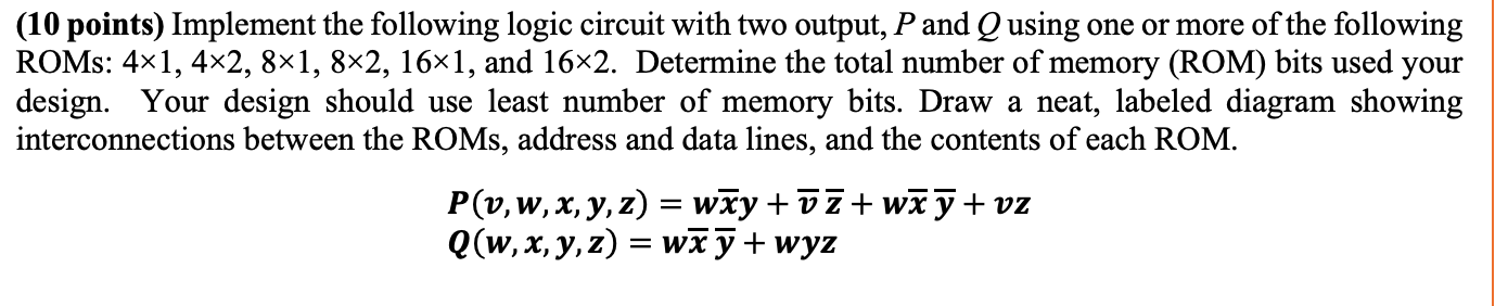 Solved (10 points) Implement the following logic circuit | Chegg.com