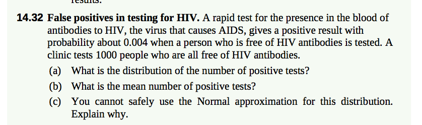 Solved 14.32 False positives in testing for HIV. A rapid | Chegg.com