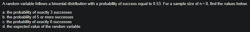 Solved A random variable follows a binomial distribution | Chegg.com