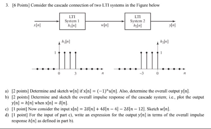 Solved 3. [6 Points] Consider the cascade connection of two | Chegg.com