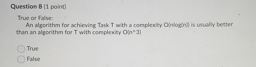 Solved Question 7 1 Point Consider Following Algorithm Takes Input Array Size N First Sorts 3665
