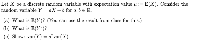 Solved Let X be a discrete random variable with expectation | Chegg.com