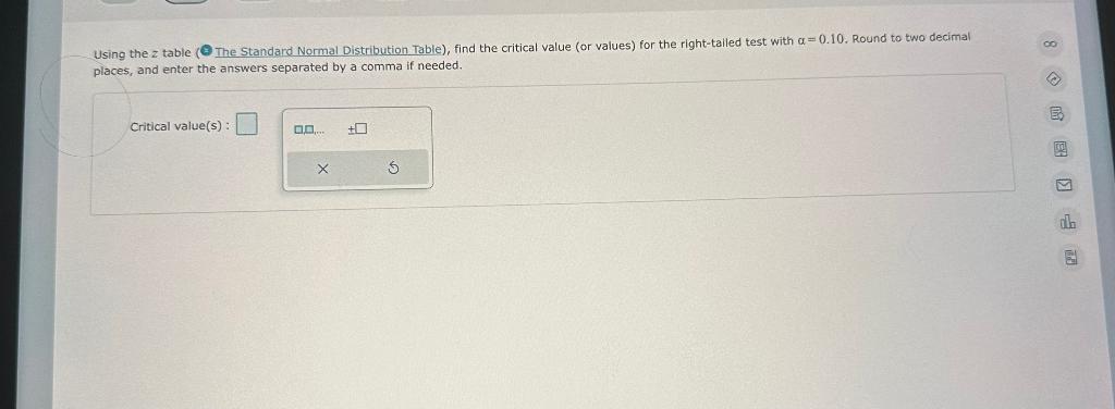 Solved Using the z table ( The Standard Normal | Chegg.com