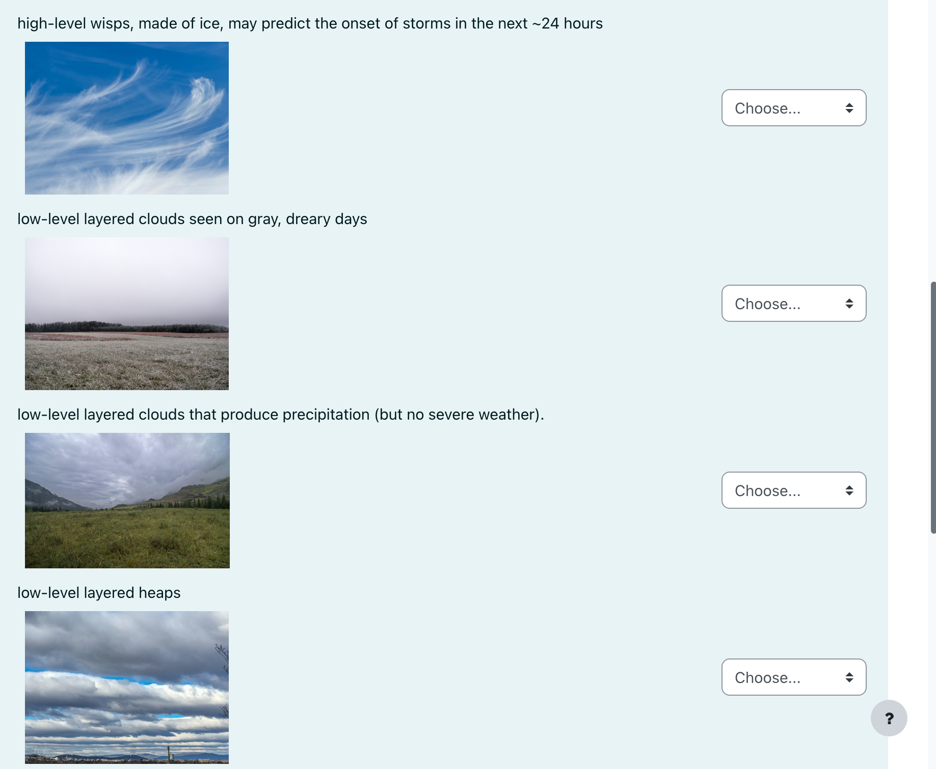 Solved Match the cloud name with its general description. | Chegg.com