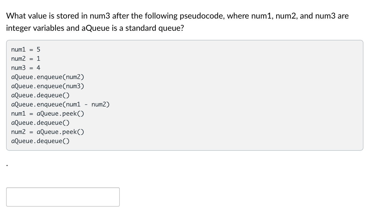Solved What value is stored in num3 after the following | Chegg.com